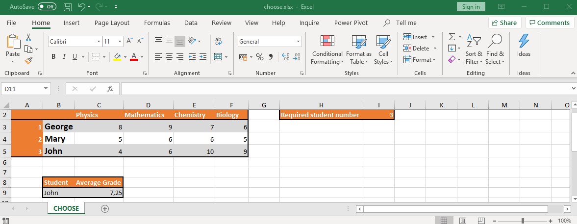 How to use the CHOOSE function – Excelpedia