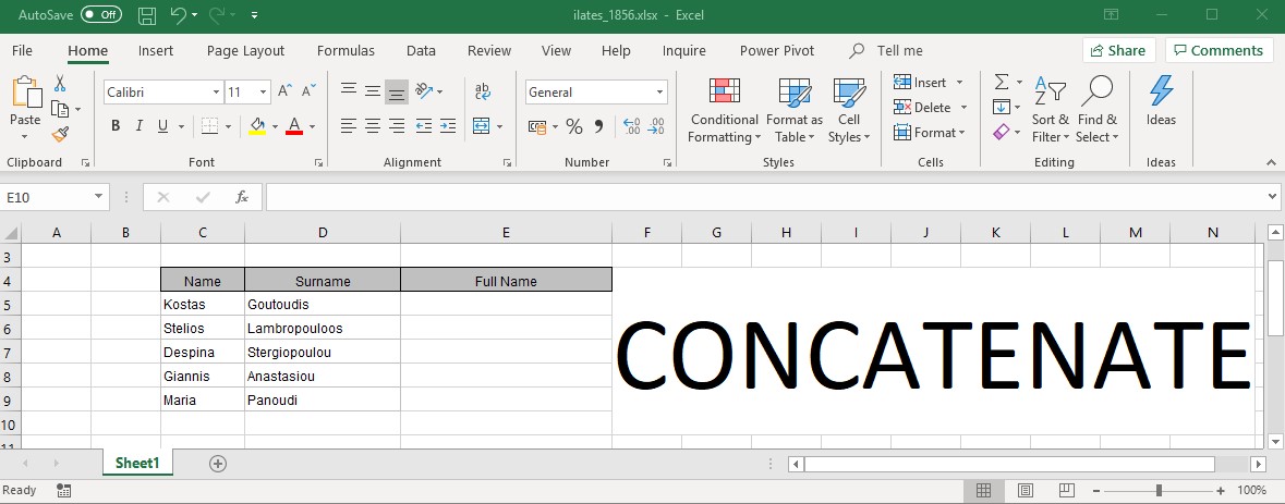 The CONCATENATE Function – Excelpedia
