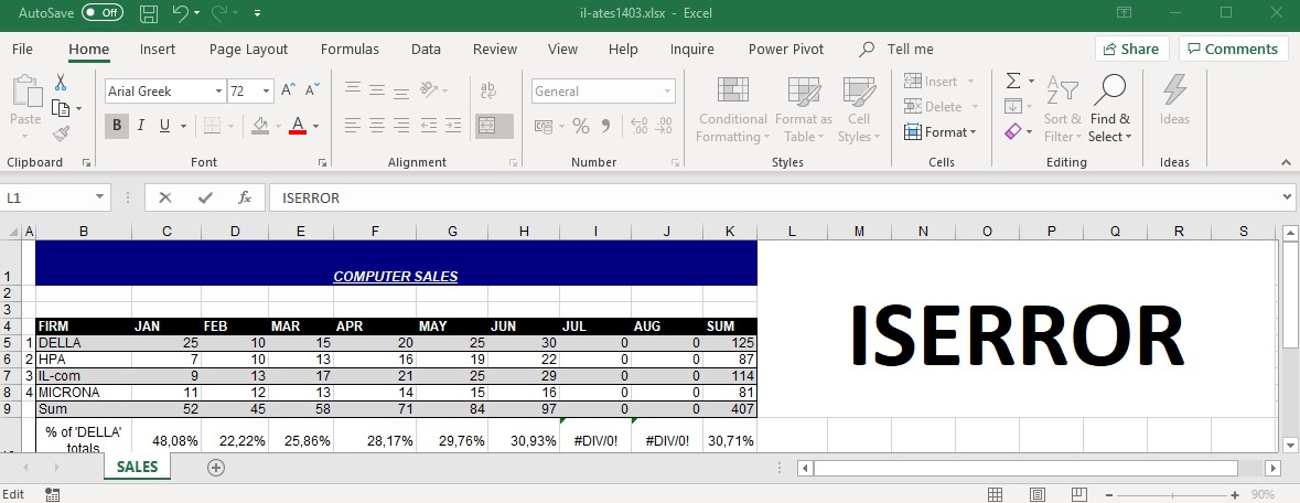 The ISERROR Function – Excelpedia
