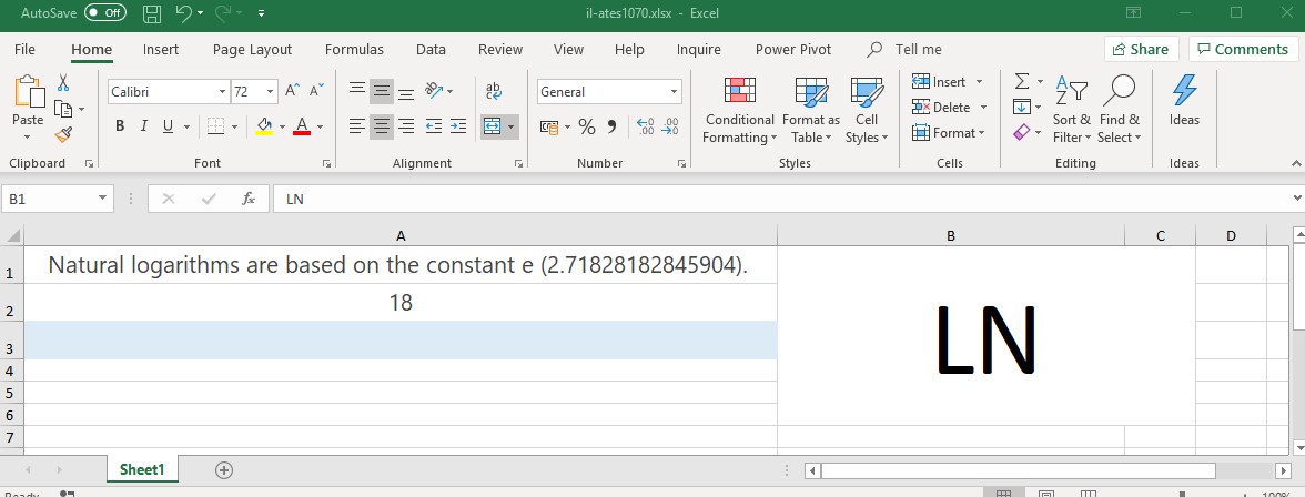 The LN Function – Excelpedia