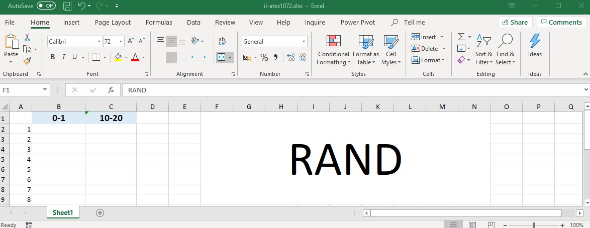 The RAND Function – Excelpedia