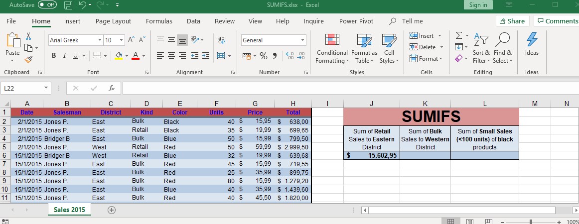 Learn how to get the best out of the SUMIFS functions – Excelpedia