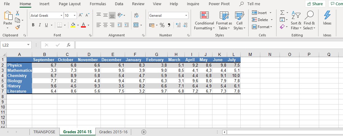 The Transpose Function Excelpedia
