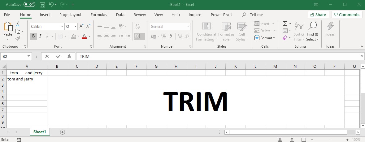 The TRIM Function – Excelpedia