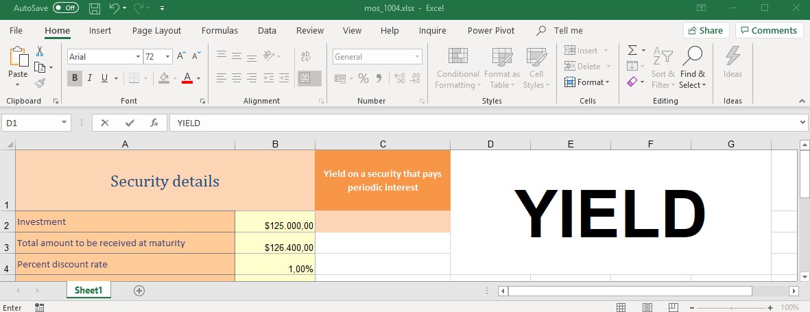 The Yield Function Excelpedia