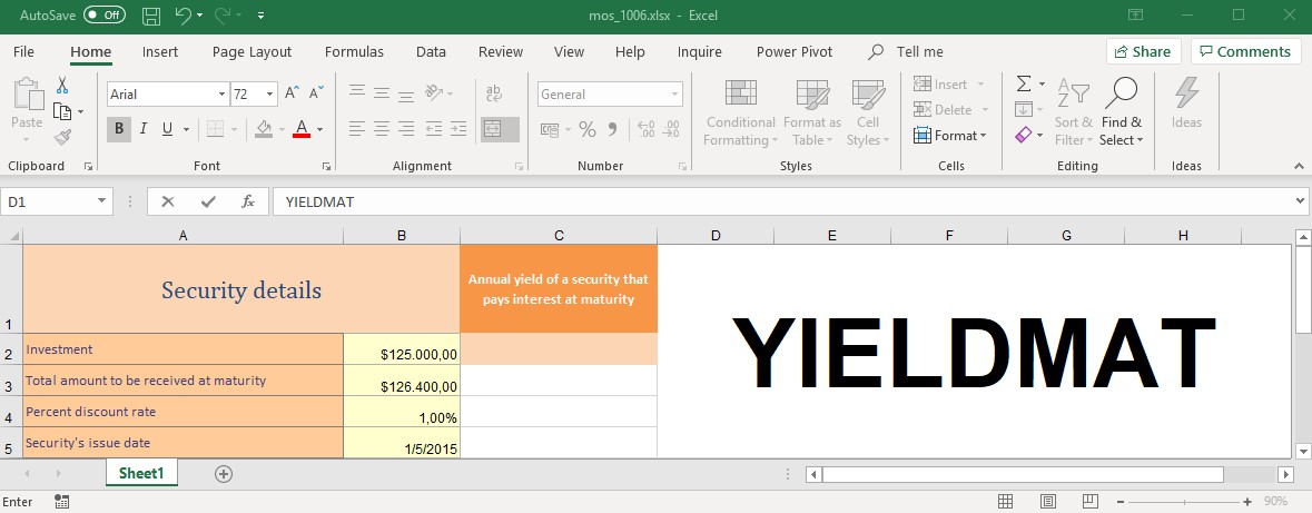 The YIELDMAT Function – Excelpedia