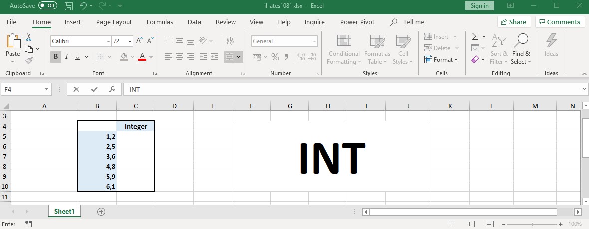 The INT Function – Excelpedia